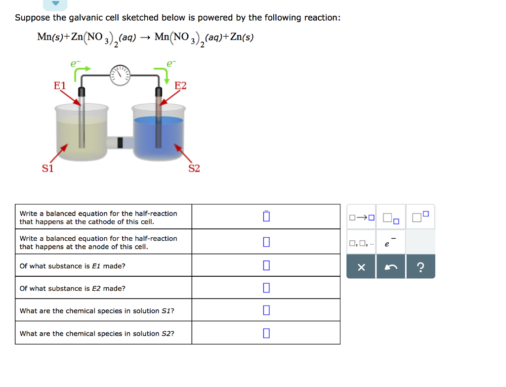 Solved Suppose the galvanic cell sketched below is powered | Chegg.com