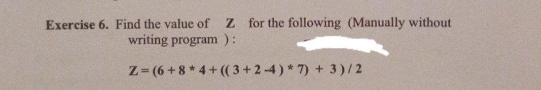 Solved Exercise 6. Find the value of Z for the following | Chegg.com