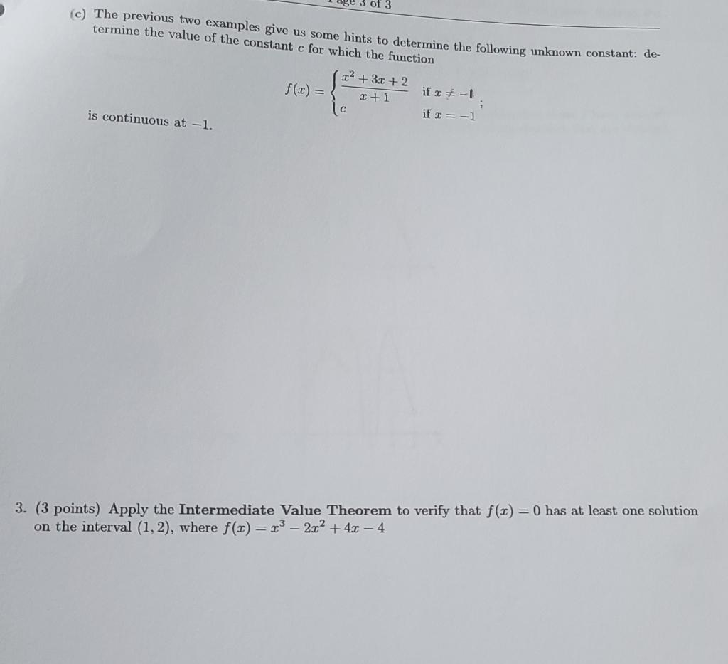 Solved (c) The previous two examples give us some hints to | Chegg.com
