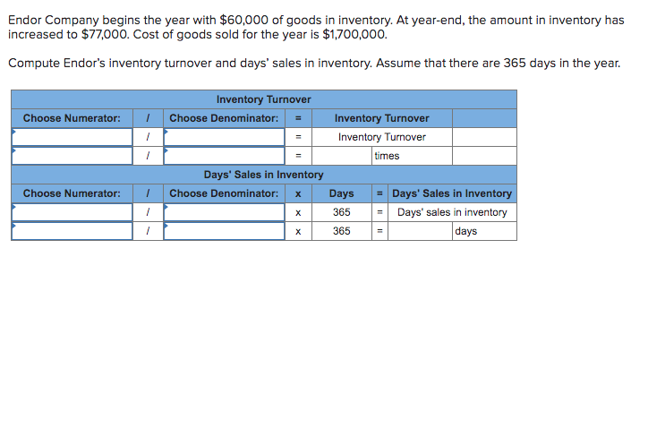 Solved Endor Company begins the year with $60,000 of goods | Chegg.com
