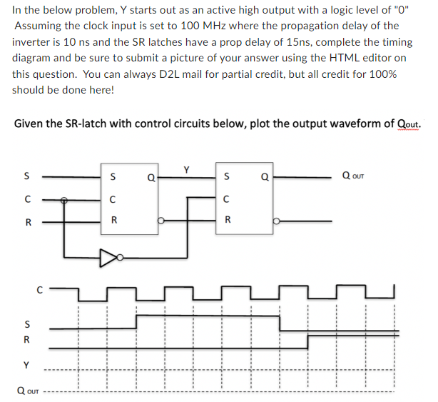 Solved In the below problem, Y starts out as an active high | Chegg.com