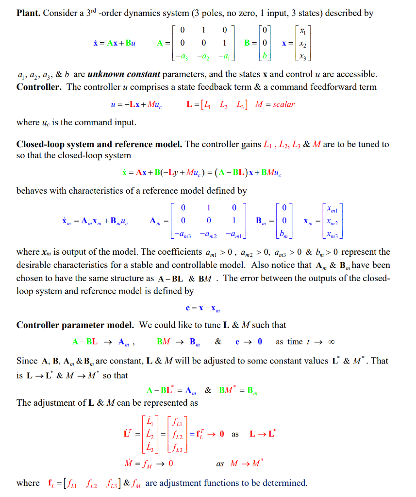 Solved Plant. Consider a 3rd -order dynamics system (3 | Chegg.com