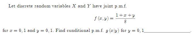 Solved Let discrete random variables X and Y have joint | Chegg.com
