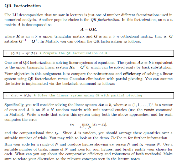 Solved Numerical Analysis Question (using MATLAB please) You | Chegg.com