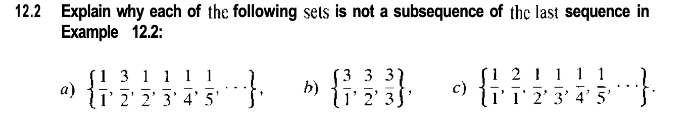 12 Explain why each of the following sets is not a | Chegg.com