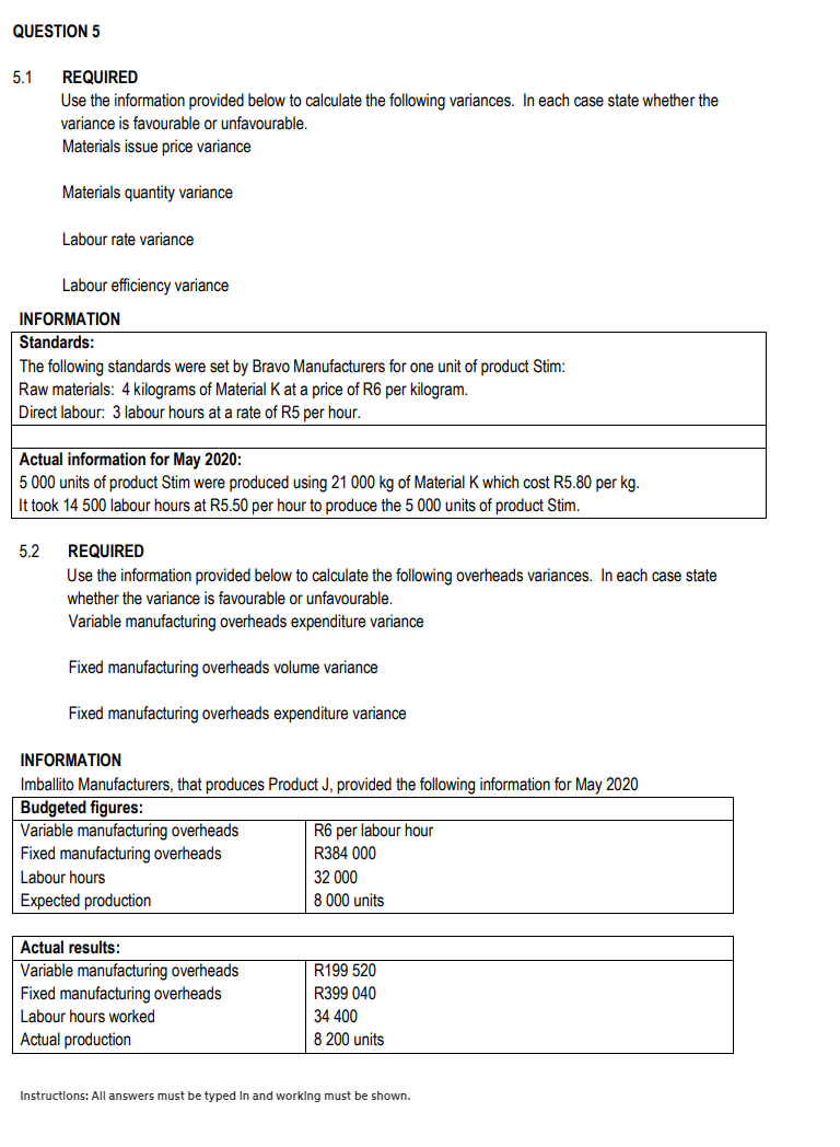 Solved Instructions: All answers must be typed in and | Chegg.com