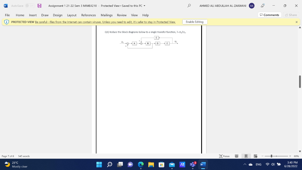 Solved Off H Assignment 1 21-22 Sem 3 MIME4210 - Protected | Chegg.com