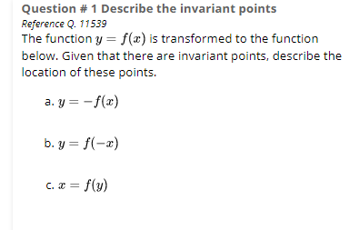 Solved Question # 1 Describe the invariant points Reference | Chegg.com