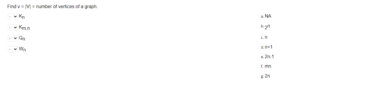 Solved Find v=∣V∣= number of vertices of a graph. Knn Km,n | Chegg.com