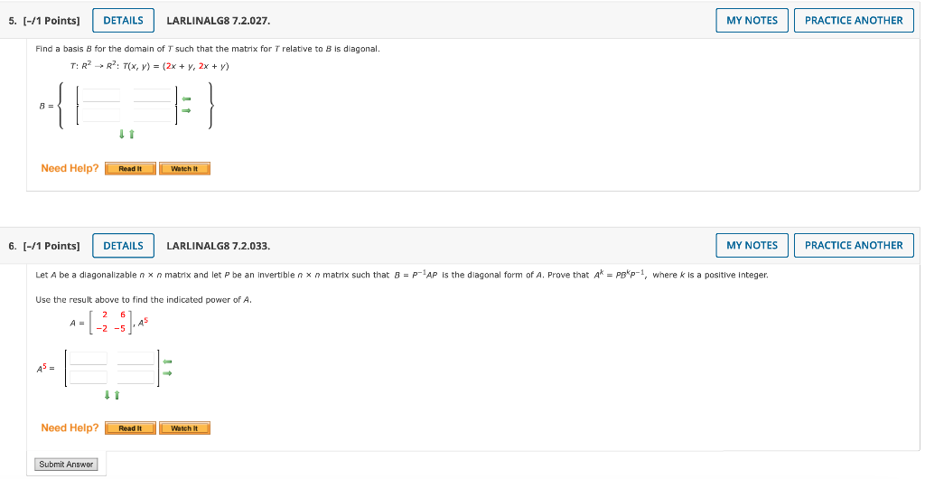 Solved Find a basis B for the domain of T such that the | Chegg.com