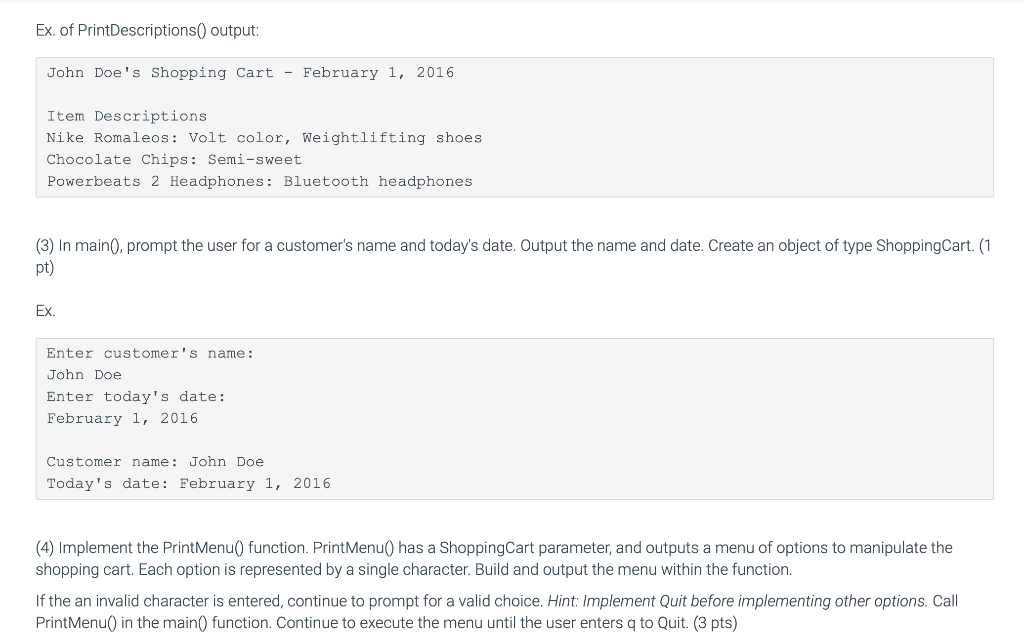 Solved LAB ACTIVITY 8.26.1: LAB*: Program: Online shopping | Chegg.com