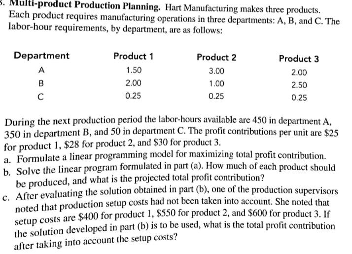 Solved labor-hour requirements, by department, are as | Chegg.com