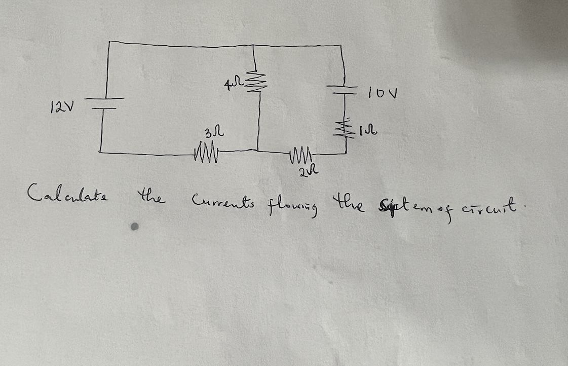 Solved Calculate the currents flowing the sistem of circuit | Chegg.com