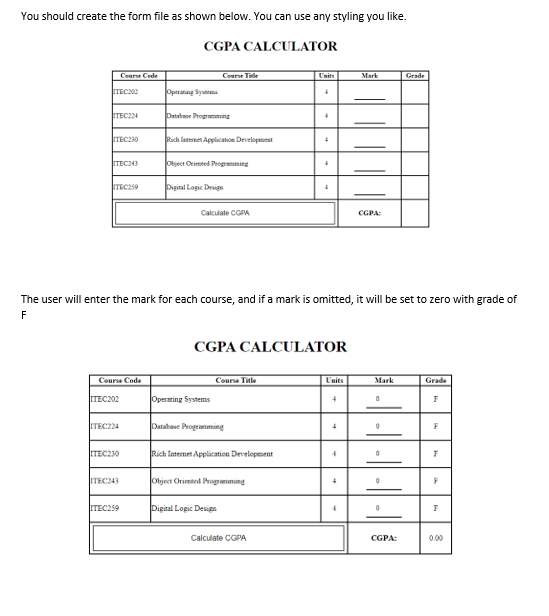 Solved You should create the form file as shown below. You | Chegg.com