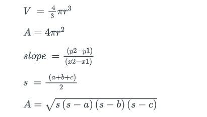 Solved Task 1: Coding Math Formulas This problem uses the | Chegg.com