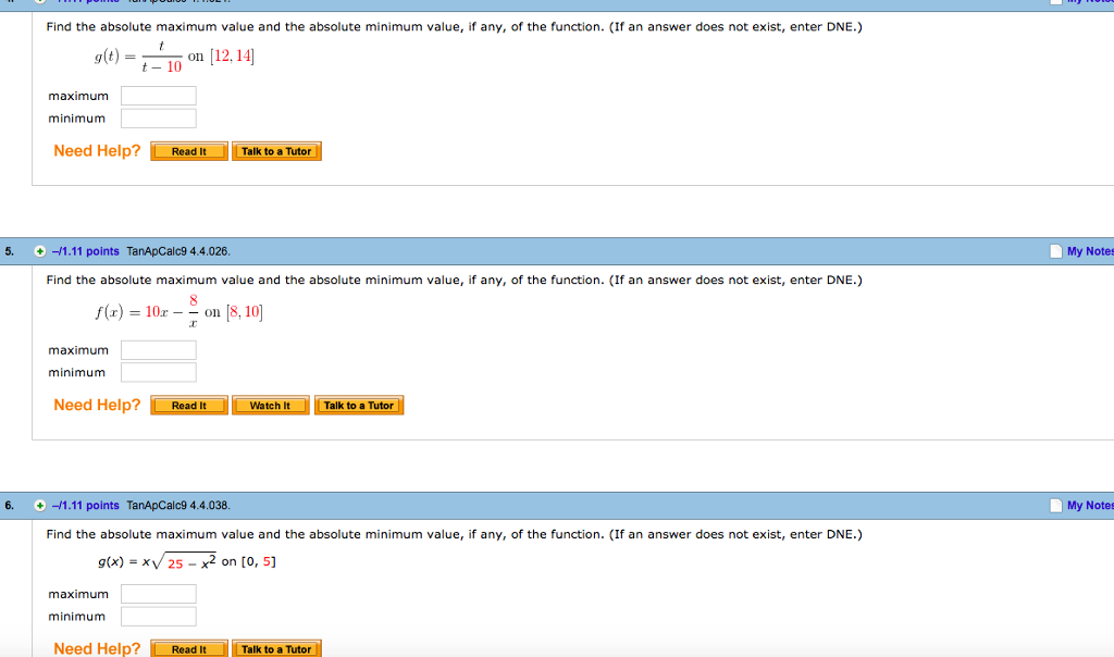 Solved Find The Absolute Maximum Value And The Absolute