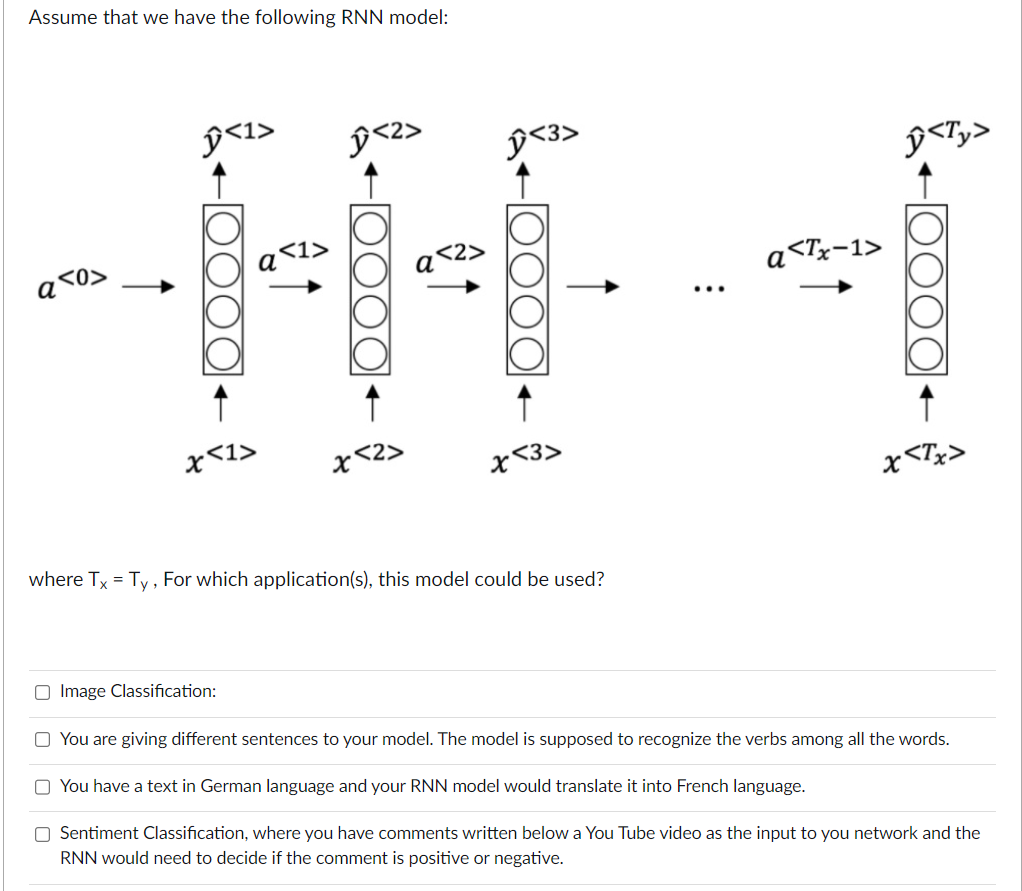 Solved Assume That We Have The Following Rnn Model Where