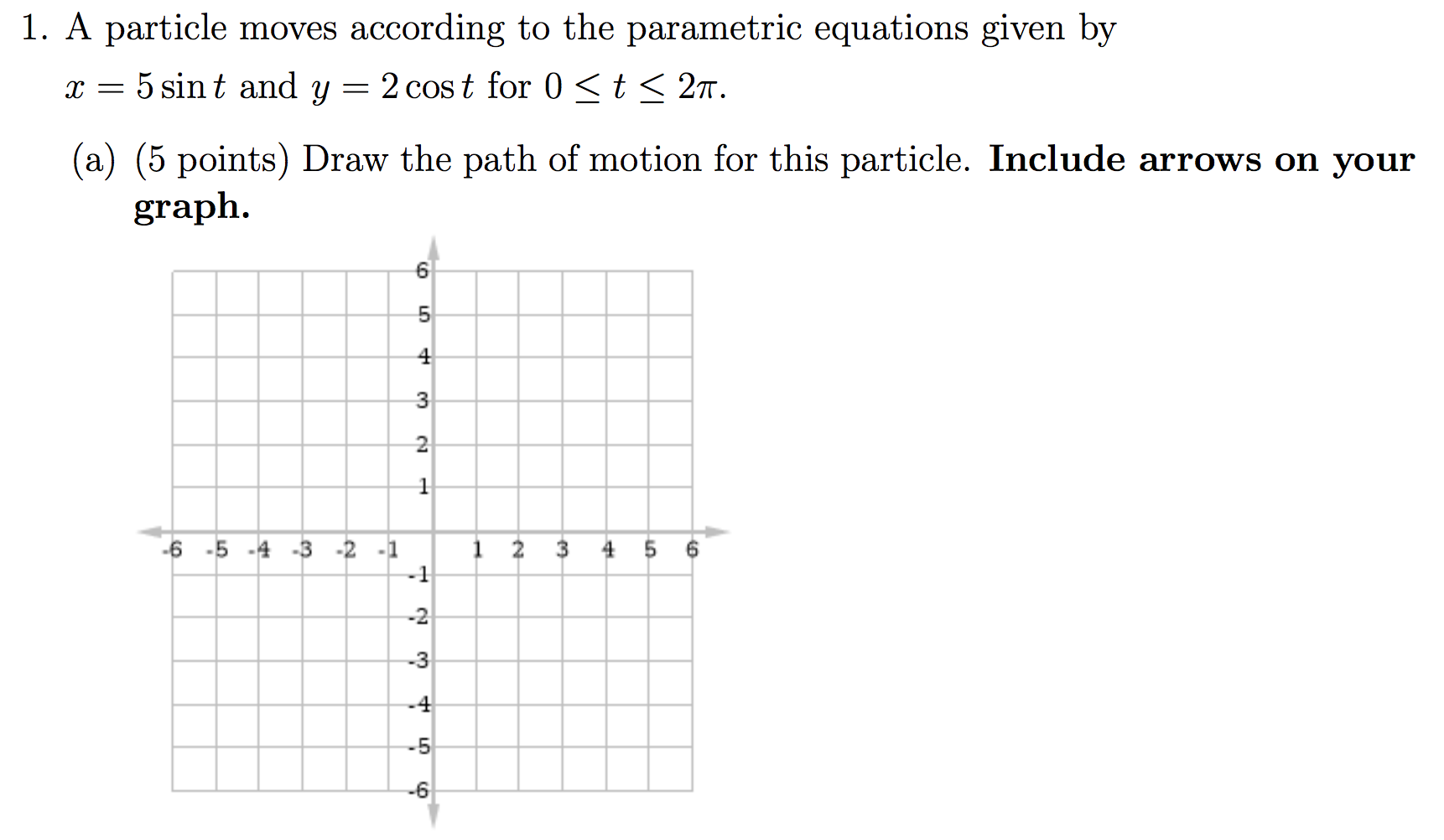 Solved 1. A particle moves according to the parametric | Chegg.com