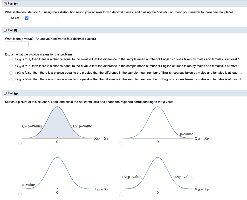 Solved The Mean Number Of English Courses Taken In A Chegg