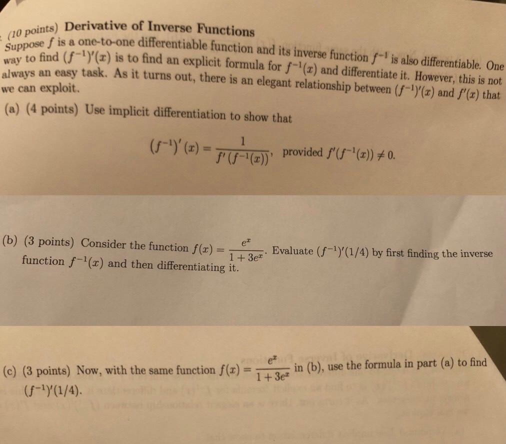 Solved This problem consists of 3 parts. Please show me how | Chegg.com