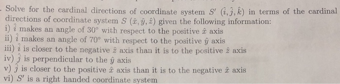 Solved Solve for the cardinal directions of coordinate | Chegg.com