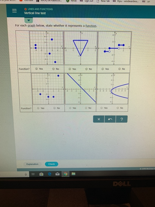 Solved O LINES AND FUNCTIONS Vertical line test = For each | Chegg.com