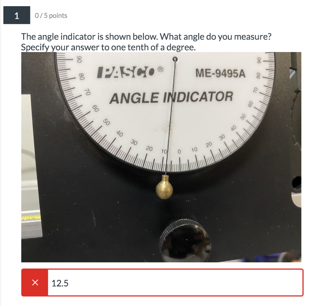 Solved 1 0/5 points The angle indicator is shown below. What | Chegg.com