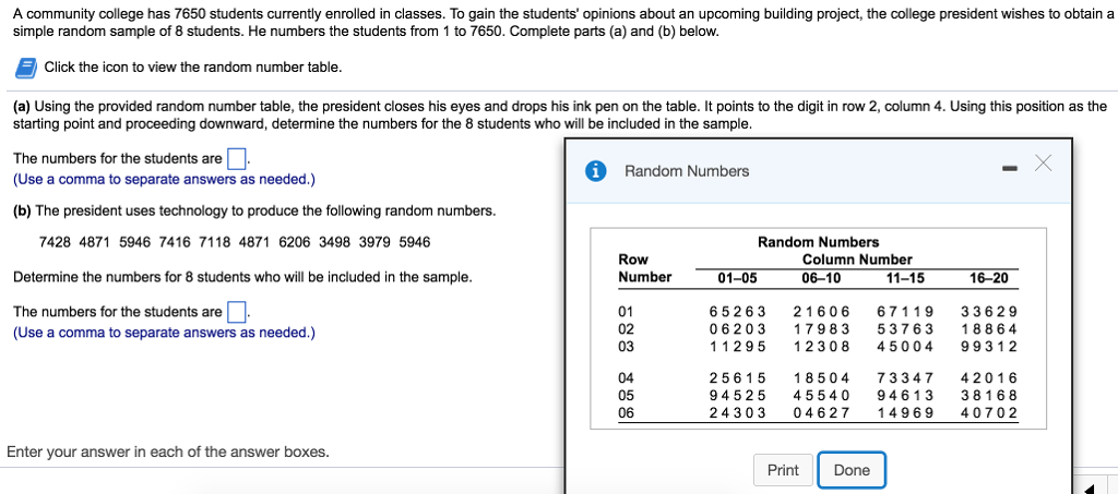 Solved A community college has 7650 students currently | Chegg.com