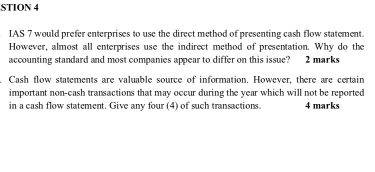 Solved STION 4 IAS 7 would prefer enterprises to use the | Chegg.com