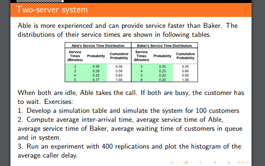 Two-server system Able is more experienced and can | Chegg.com
