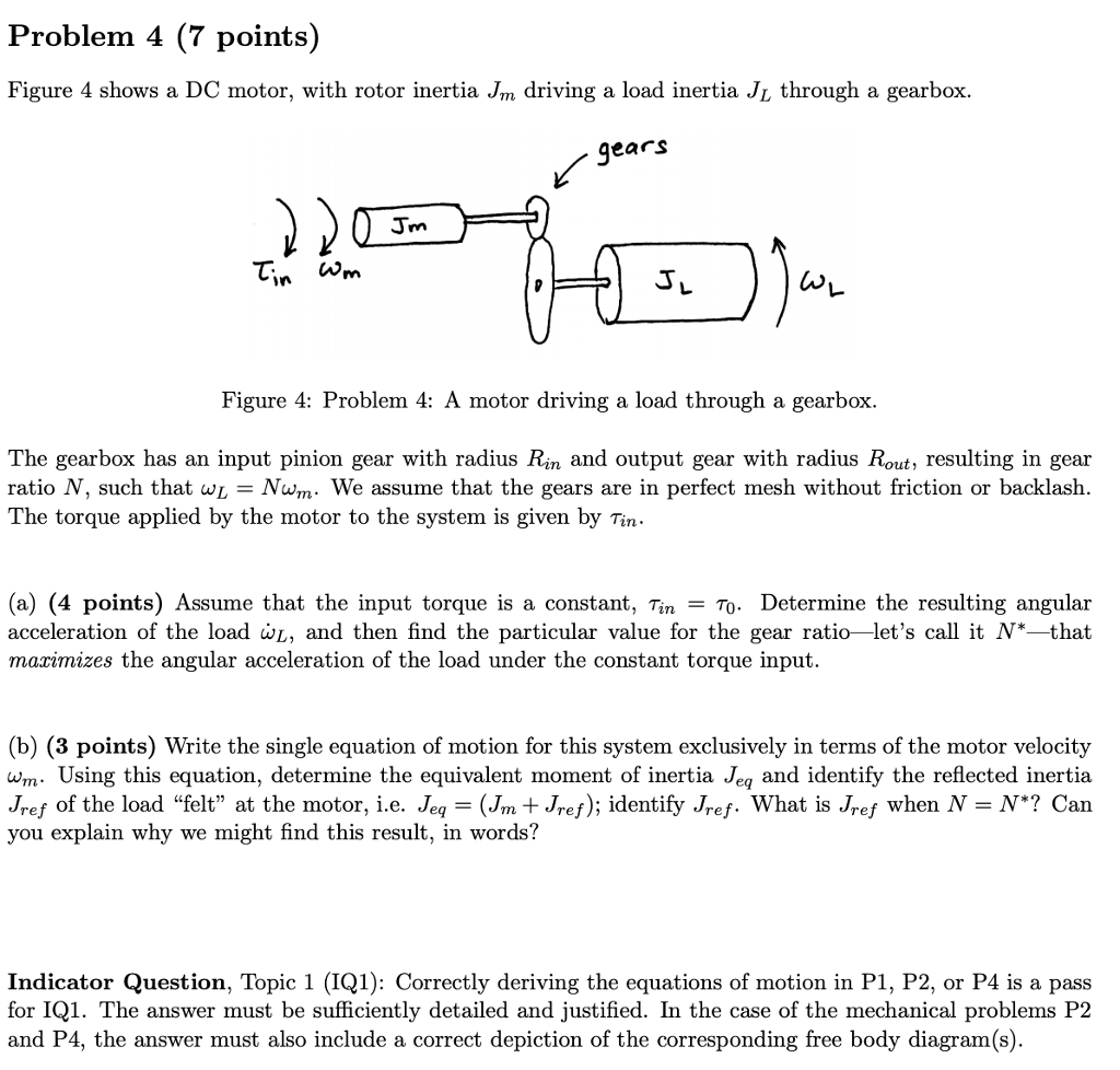 Solved Problem 4 (7 points) Figure 4 shows a DC motor, with | Chegg.com