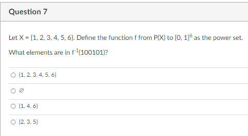 Solved Let X={1,2,3,4,5,6}. Define the function f from P(X) | Chegg.com