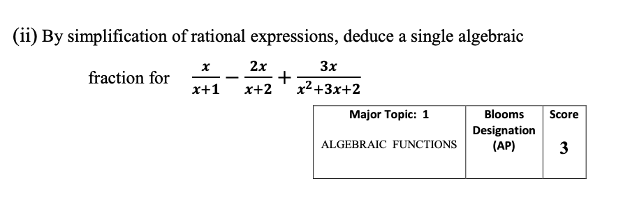 Solved (ii) By simplification of rational expressions, | Chegg.com