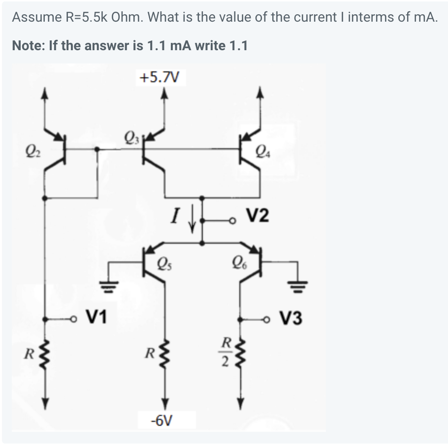 Solved Assume R=5.5k Ohm. What is the value of the current I | Chegg.com