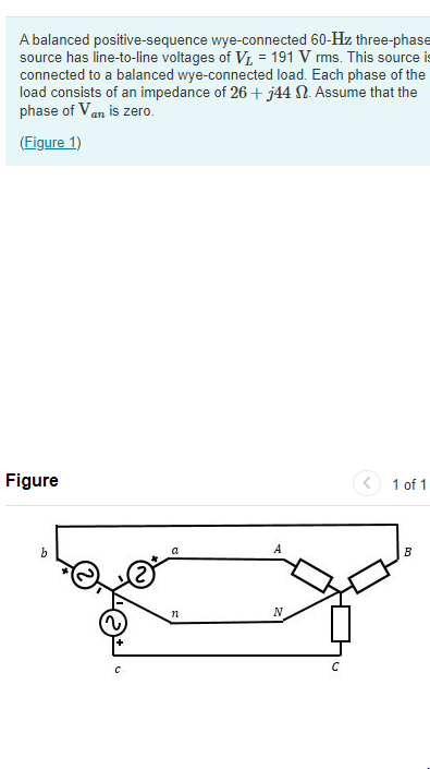 Solved A balanced positive-sequence wye-connected 60−Hz | Chegg.com