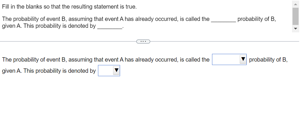 Solved The first drop down choices | Chegg.com