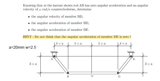 Solved Knowing that at the instant shown rod AB has zero | Chegg.com