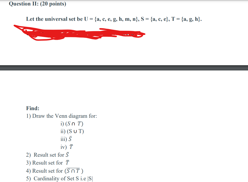 Solved Let The Universal Set Be