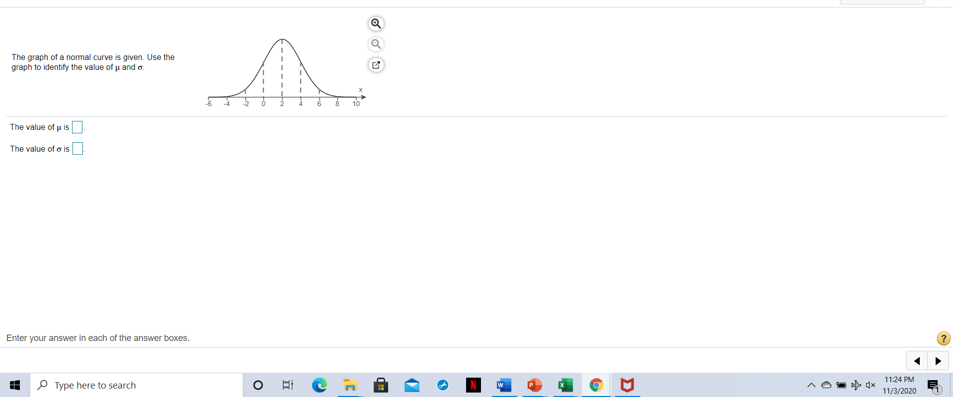 Solved 1 The graph of a normal curve is given. Use the graph | Chegg.com