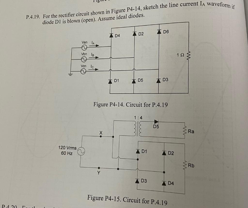 Solved P.4.19. For the rectifier circuit shown in Figure | Chegg.com