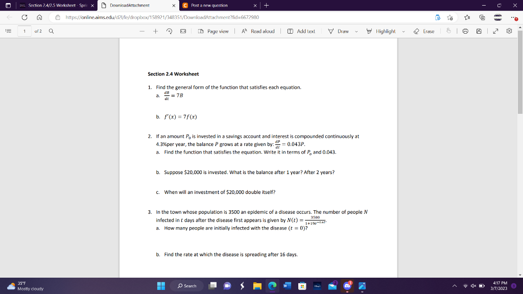 Solved 1. Find the general form of the function that | Chegg.com