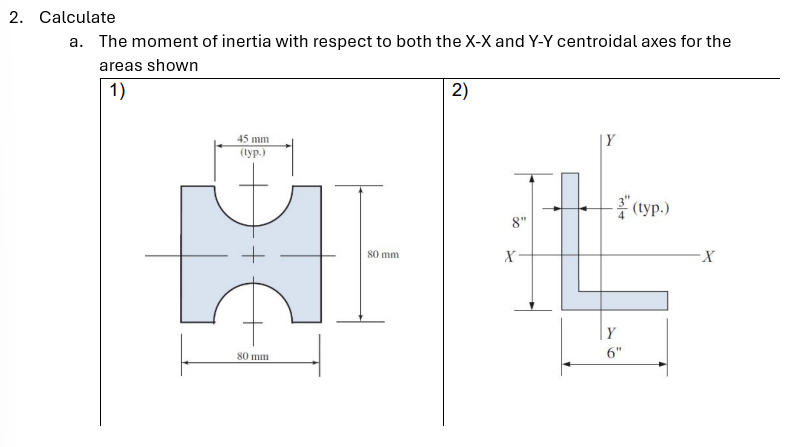 Calculatea. ﻿The moment of inertia with respect to | Chegg.com