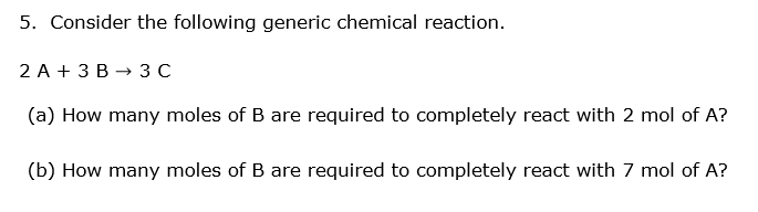 Solved 5. Consider the following generic chemical reaction. | Chegg.com