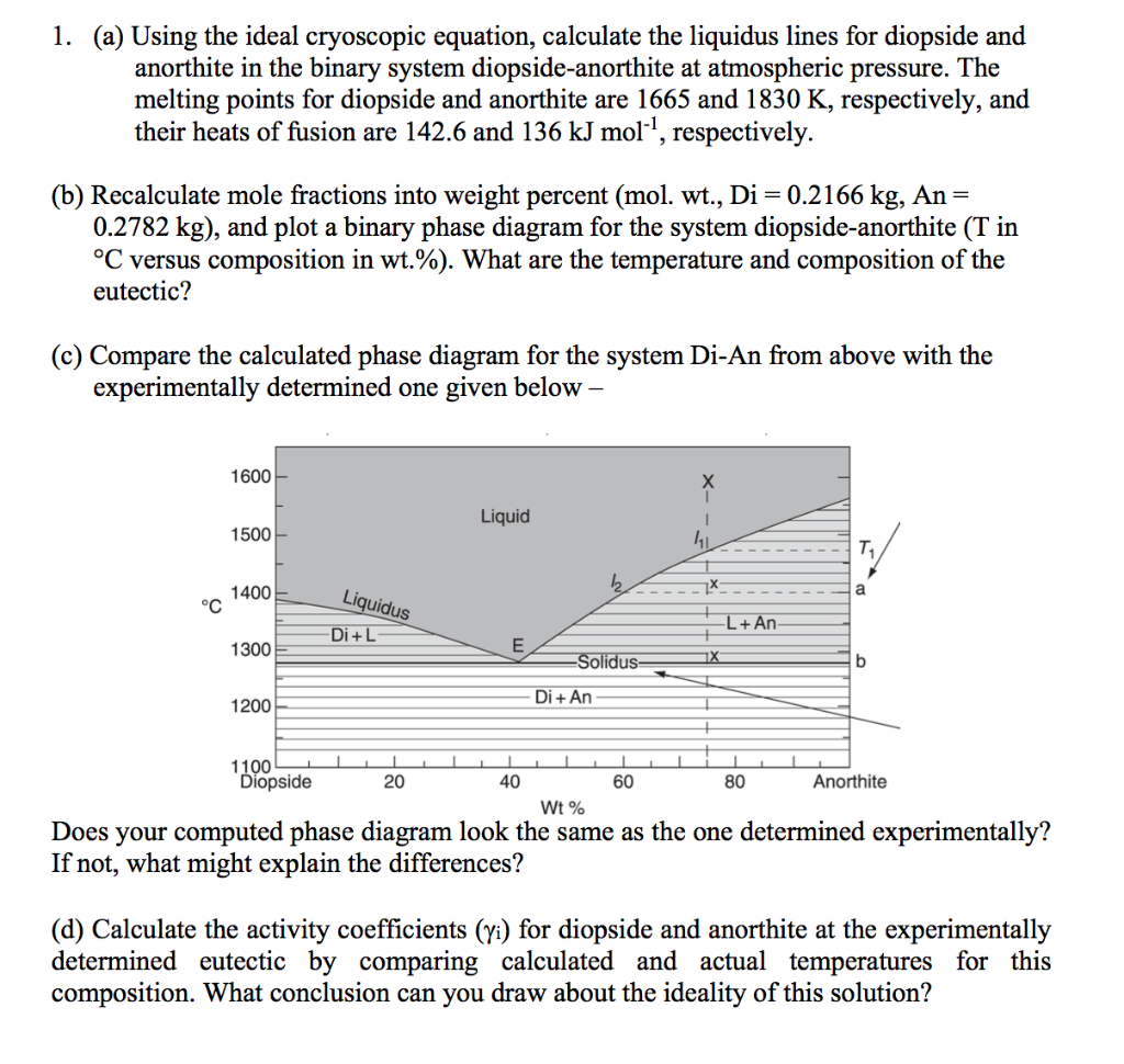 1. (a) Using the ideal cryoscopic equation, calculate | Chegg.com