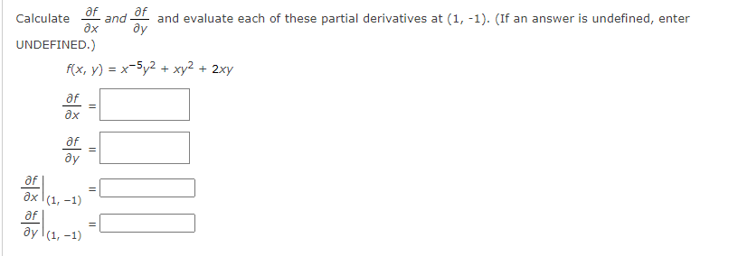 Solved Calculate delfdelx ﻿and delfdely ﻿and evaluate each | Chegg.com