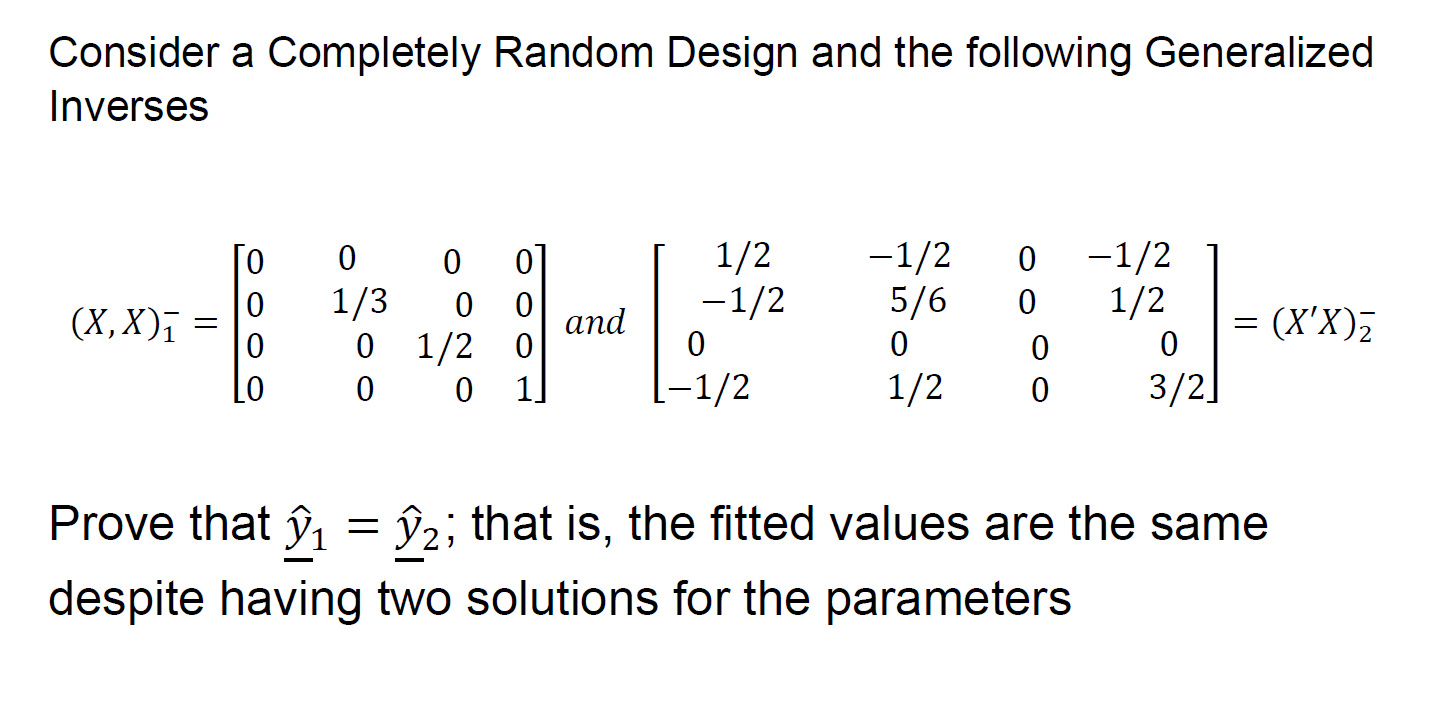 Consider a Completely Random Design and the following | Chegg.com