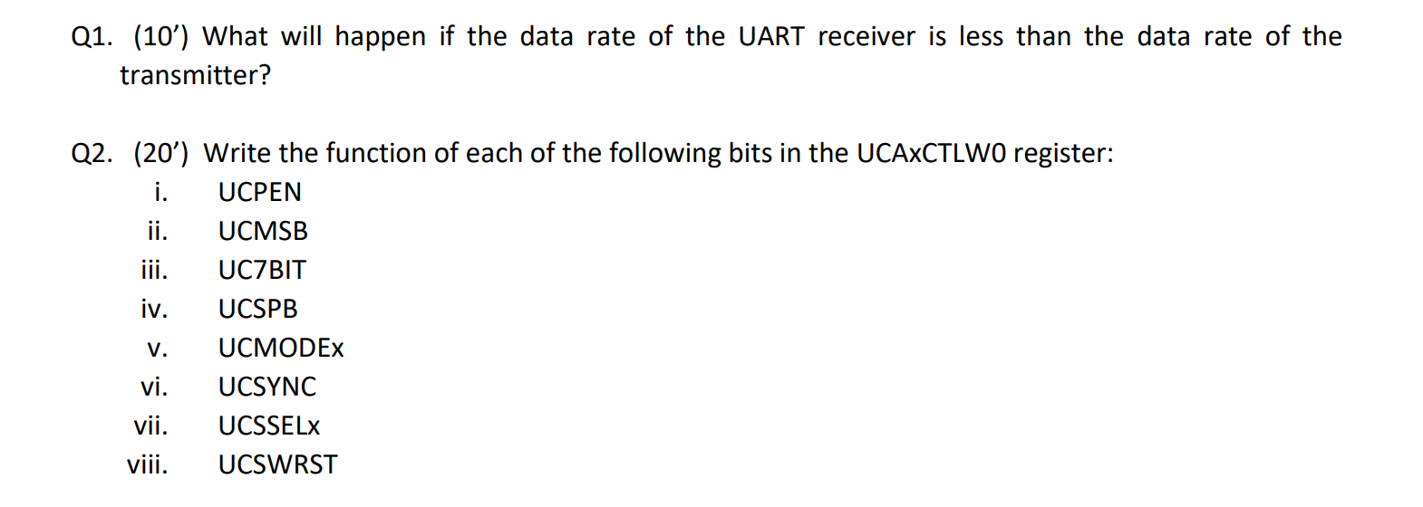 Solved Q1 10 What Will Happen If The Data Rate Of The 9026