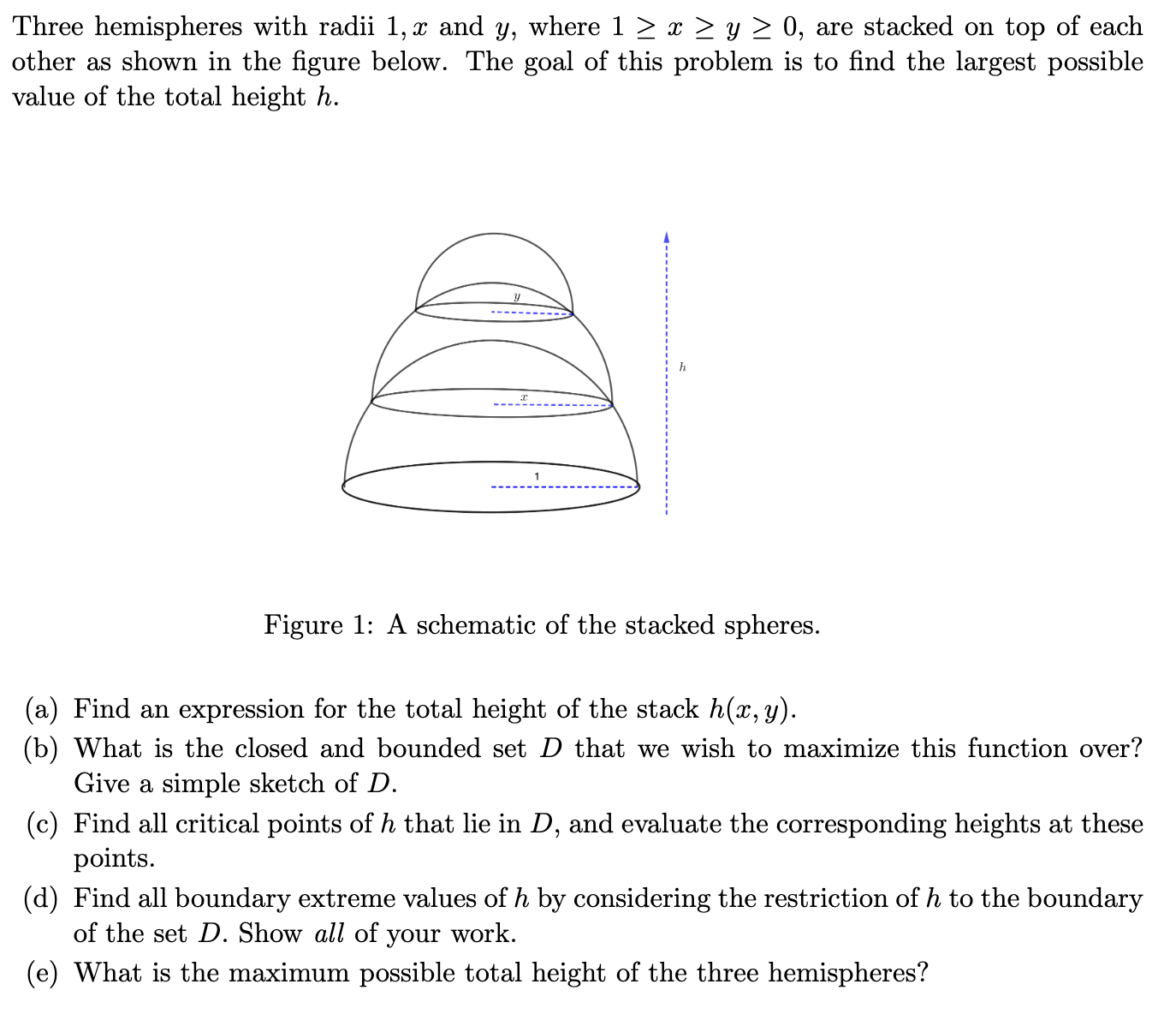 Solved Figure 1: A schematic of the stacked spheres.(a) | Chegg.com