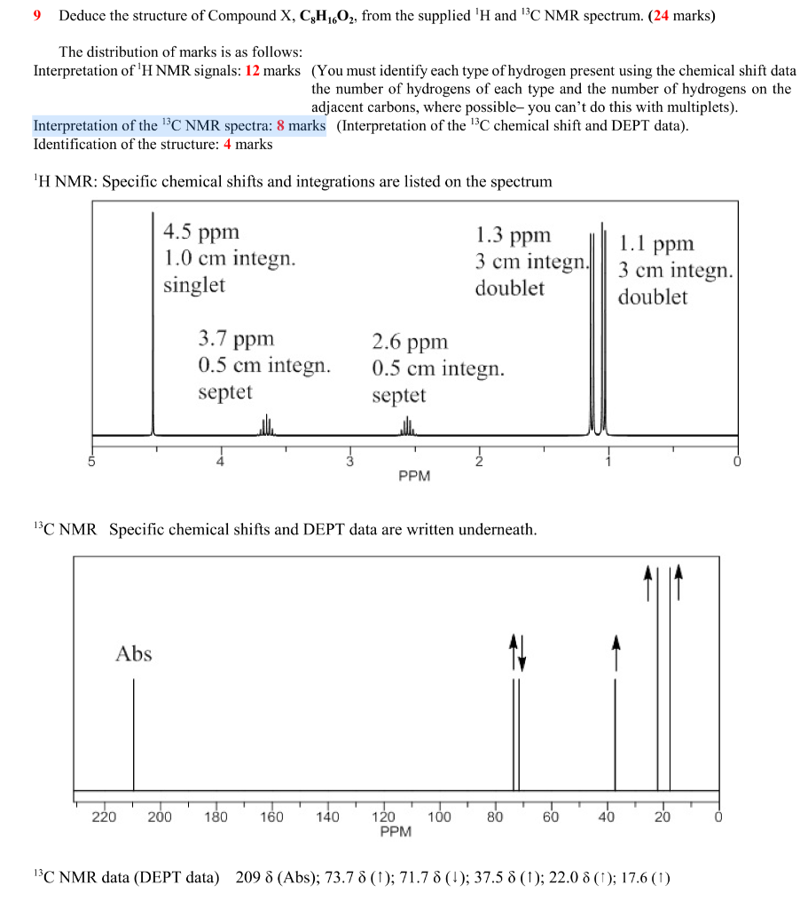 Solved Deduce the structure of Compound X, C8H16O2, from the | Chegg.com