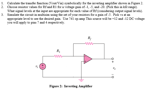 Solved 1. Calculate the transfer function (Vout/Vin) | Chegg.com